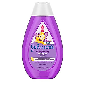 Johnson's Strengthening Tear-Free Kids' Shampoo with Vitamin E Strengthens & Helps Prevent Breakage, Paraben-, Sulfate- & Dye-Free, Hypoallergenic & Gentle for Toddler's Hair, 13.6 fl. o