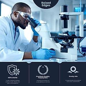 MED PRIDE Slippable Petri Dishes - Sterile Petri Dishes with Lids, 90mm x 15mm- Lab Petri Dishes for Science, Biology, Blood Tests, Experiments- Cell-Culture, Microscope Petri Dishes (25)