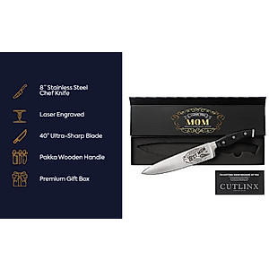 CUTLINX Birthday Gifts for Mom from Daughter Son Kids - Mothers day Gifts Ideas - Cooking Gifts for Best Mom Ever - Kitchen Chef Knife Gift Set