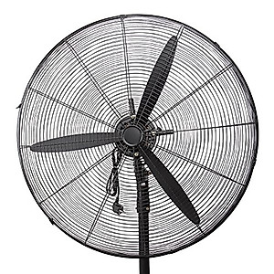Yonntech 31 inch Standing Pedestal Fans High Velocity Floor Fan Industrial Familiy Fan 3 Speed Settings Adjustable Tilt Metal Stand with 55"-71" Adjust Height