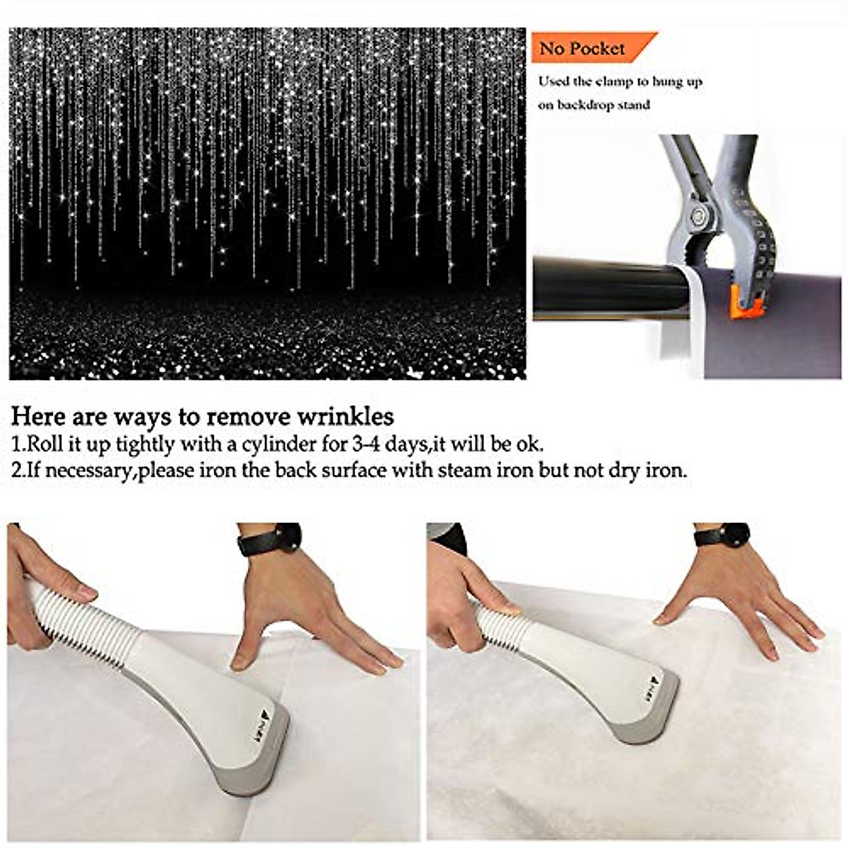 Avezano Black and Silver Glitter Sparkle Backdrop for Adult Kids Bday Party Decorations Photography Background Silver Black Bokeh Dots Wedding Birthday Party Decoration Photoshoot Backdrops (7x5ft)