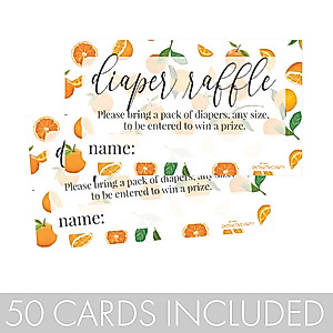 DISTINCTIVS Little Cutie Baby Shower Diaper Raffle - Invitation Inserts - 50 Cards