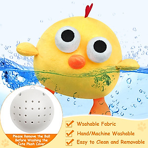 Dcoinc Interactive Dog Toys, Squeaky Dog Toys with Interactive Dog Ball, Crazy Chicken Dog Toy with Music, Washable Dog Chew Toys Pet Plush Toys for Puppy/Small/Medium/Large Dogs Chasing