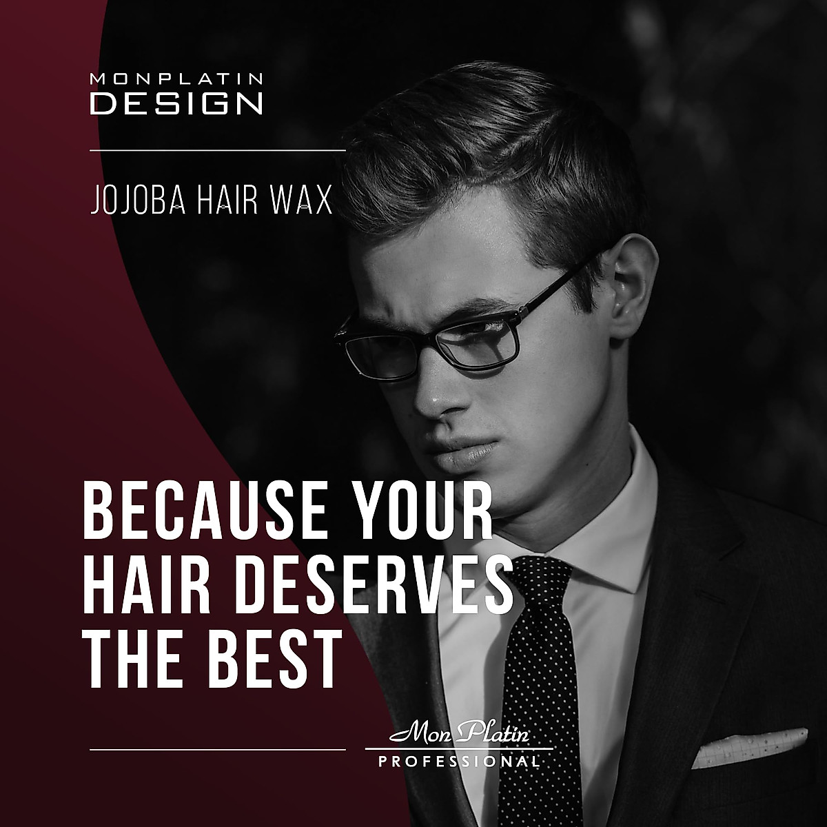 Mon Platin Professional Hair Wax - 150 ml Moisturizing Grooming Wax for Men's Wet and Shiny Look Styling with Jojoba Oil Essence and Pure Water for Scalp Enrichment