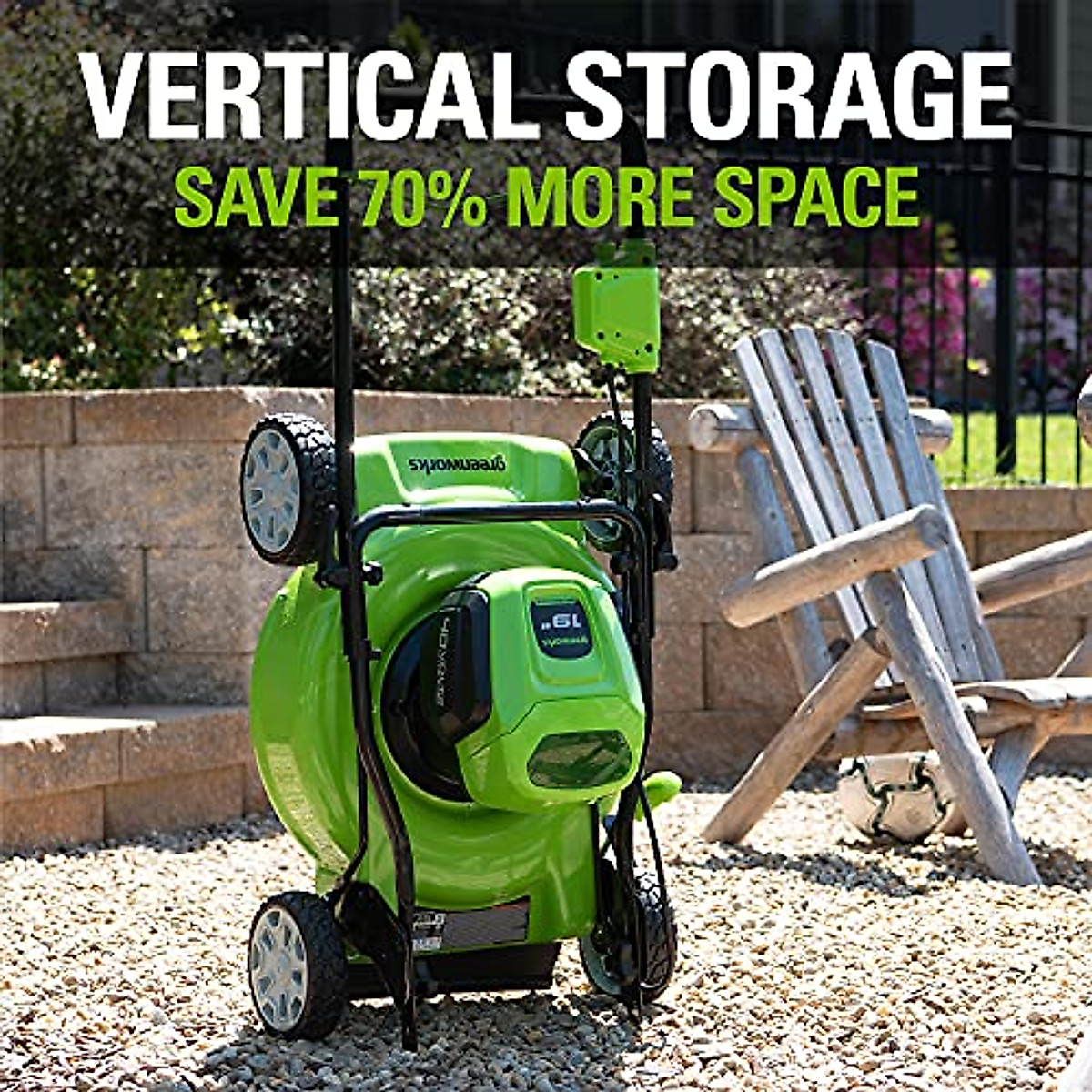 Greenworks 40V 19" Brushless (2-In-1) Lawn Mower, 4Ah USB (Power Bank) Battery and Charger Included MO40L414