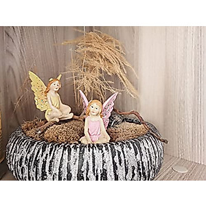 MUAMAX Fairy Garden Fairies Miniature Garden Fairies Figurines Outdoor Small Fairies Ornaments Fairy Garden Accessories Terrarium Moss Decor