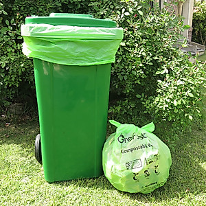 Compostable Bags,Trash bags 13+ gallon tall kitchen, Compostable Trash Lawn & Leaf Yard Waste Bags,Kitchen Compost Trash Bin Compatible,Extra Thick1.01 Mills,Certified by BPI and OK Compost(50count)