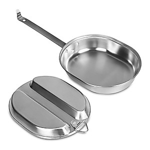 Goetland 304 Stainless Steel US Military Mess Kit Plate Set GI Type Outdoor Camping Hiking Picnic BBQ Beach