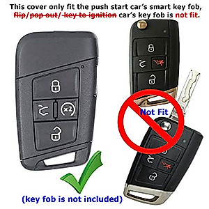 2Pcs Coolbestda Compatible with 2021 2020 2019 VW Volkswagen Tiguan Atlas Jetta Passat Golf Alltrack Push Start 4B Key Fob Case Cover Skin Jacket Pouch Sleeve Glove Protector KR5FS14-US