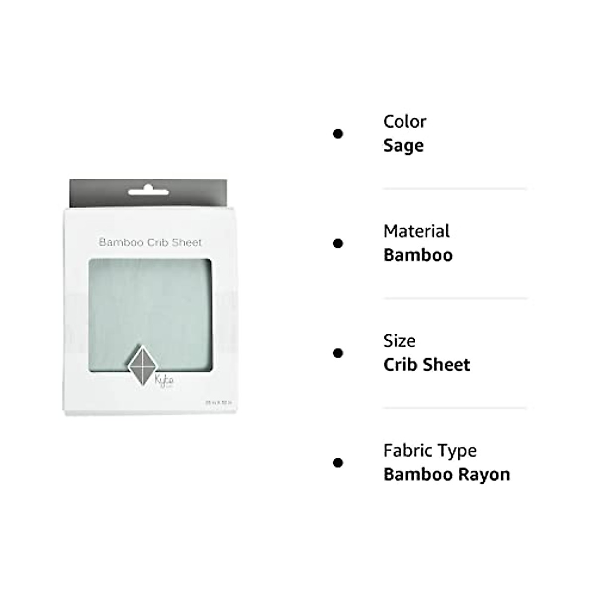 Kyte BABY Soft Crib Sheets Made from Bamboo Rayon Material (Sage)