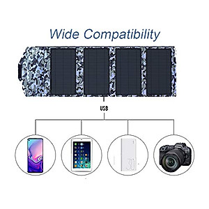 Solar Panel XINPUGUANG 28W Solar Phone Charger with 2 USB Ports,Portable,Foldable Solar Charger, Compatible with iPhone, Android,iPad,Tablets, Camera for Camping & Outdoors (Camouflage)