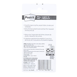 Post-it Tabs.625 in Solid, Aqua, Lime, Yellow, Red, 10/Color, 40/Dispenser (676-ALYR)