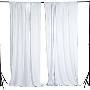 BalsaCircle 10 ft x 10 ft White Polyester Photography Backdrop Drapes Curtains Panels - Wedding Decorations Home Party Reception Supplies