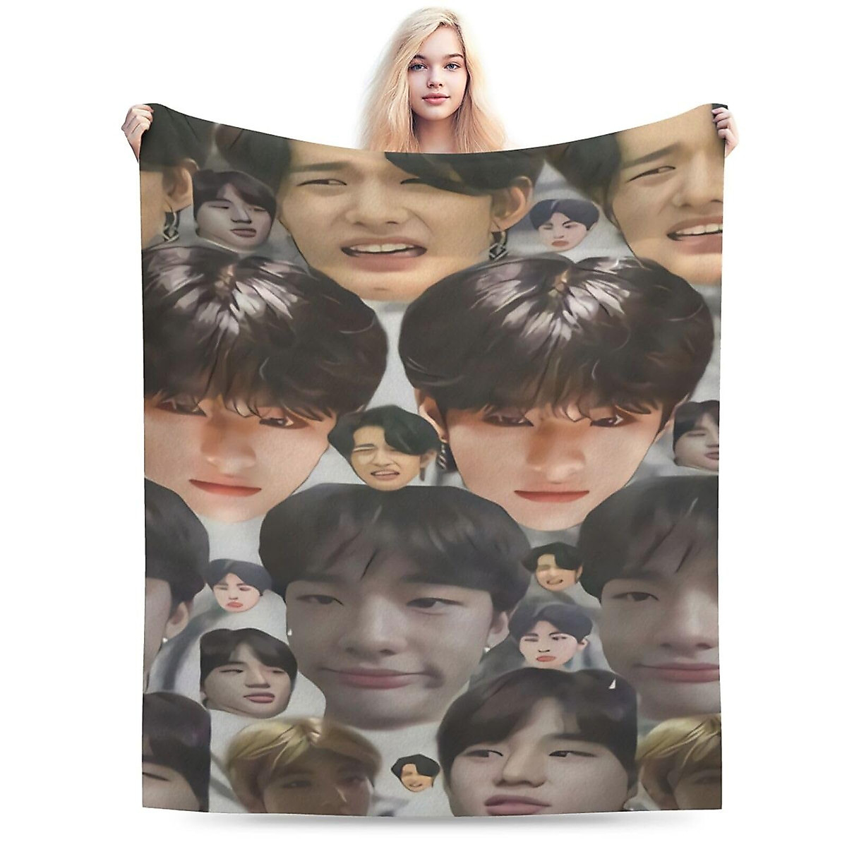 Stray Kids Hyunjin Blanket Ultra-Soft Micro Fleece Blankets Throw Blankets Decoration Gift for Decor Home Sofa,Office,Dormitory Bed car Camp Couch All Seasons