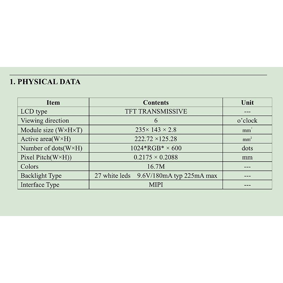 SANZAMELIN 10.1-inch 1024 * 600 Resolution MIPI Interface TN LCD Screen Resistance TP Touch Screen