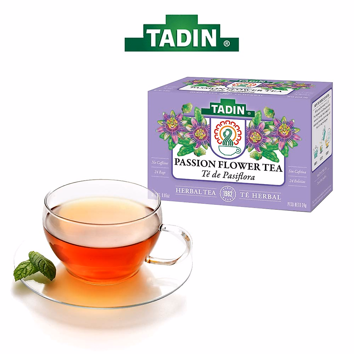 3 PACK Tadin Tea, Pasiflora - Passion Flower Tea, 72 Tea Bags - Relax Mind Muscle Pasiflora