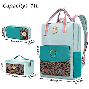 CUIBIRD Kids Backpack School Backpack, Toddler Kids' Backpack Set for Boys Girls Kids Teenage PreSchool Bookbag with Lunch Bag&Pencil bag