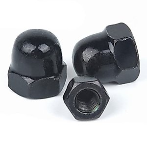 acorn dome head hex nuts,threaded dome cap nuts, 3-20pcs M3 M4 M5 M6 M8 M10 M12 Steel With Black Or Stainless Steel 304 Or Brass Decorative Cap Nuts Caps Covers-M6 10pcs,Brass Cap Nut ( Color : Steel