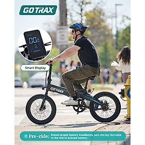 Gotrax R1 20" Folding Electric Bike with 40 Miles Range by 48V Battery, 20Mph Power by 350W, Weighs Only 45lbs, LCD Display & 5 Pedal-Assist Levels, Suitable for Leisure Riding&Commuting Black