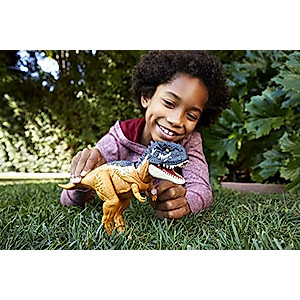 Mattel Jurassic World Dominion Roar Strikers Dinosaur Action Figure with Roaring Sound & Attack Action, Skorpiovenator Dino Toy Includes Digital Play