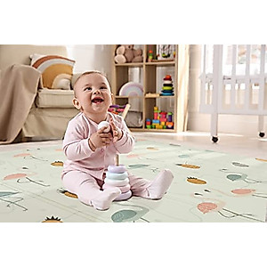Childlike Behavior Baby Floor Play Mat for Babies and Toddlers - 77x58-Inch Waterproof Crawling Thick Play Mat - Reversible Foam Mat for Indoor or Outdoor - Foldable Padded Baby Floor Mats - Flamingo