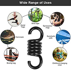 Spring Porch Hook for Hammock Swing Chair Hanging Suspension,880lbs Weight Capacity,Black