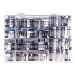 AUKENIEN Fast Blow Glass Fuses Kit 24 Values 400pcs 5x20mm 0.25A 0.5A 1A 1.6A 2A 2.5A 3A 3.15A 4A 5A 6.3A 8A 10A 12A 15A 20A 250V 6x30mm 0.5A 1A 2A 3A 5A 10A 15A 20A Quick Round Fuse Tube Assortment