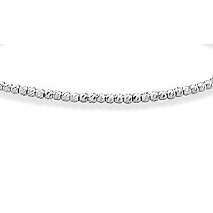 Miabella 925 Sterling Silver or 18Kt Yellow Gold Over Silver Diamond-Cut 2.5mm Round Bead Ball Chain Anklet Ankle Bracelet for Women, Made in Italy (sterling silver, Length 9 Inches (Small))