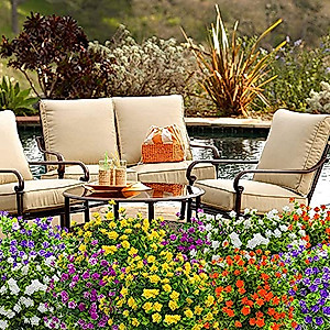 20 Bundles Artificial Flowers Outdoor Fake Flowers Faux Boston Plants Plastic Bouquet Fake Greenery UV Resistant No Fade Faux Shrubs Home Garden Porch Patio Office Yard Indoor Decoration (Red)