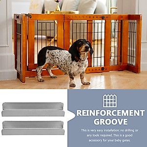 LALAFINA Fence Reinforcement Grooves 2PCS U Shaped Pet Gates Groove Steel Gate Door Reinforcement Tools Reinforcement Groove Fittings