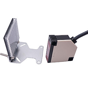 Taiss Photoelectric Beam Sensor E3JK-R4M1 Indoor Wall Mounted 12-240VDC 24-240VAC Retroreflective photoelectric Sensor Switch Proximity Switch 2M Cable Induction 3M