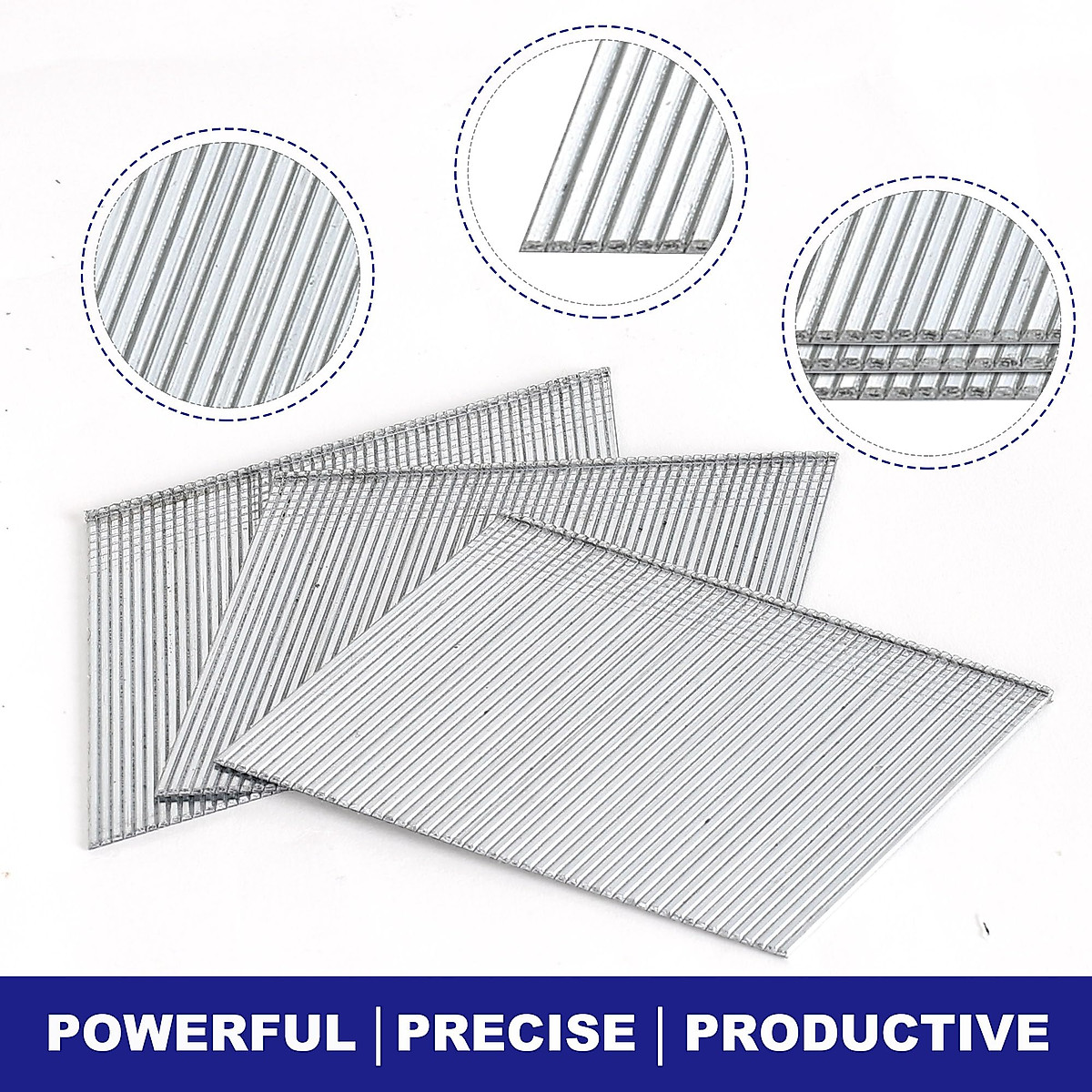 HW HAMWOO 16 Gauge Angled Finish Nails, 20-Degree, 2000-Pack (2-1/2", 2", 1-1/2", 1-1/4" 500 Per Sizes), Galvanized Assorted Size Project Pack, for Pneumatic, Electric Angled Finish Nailer