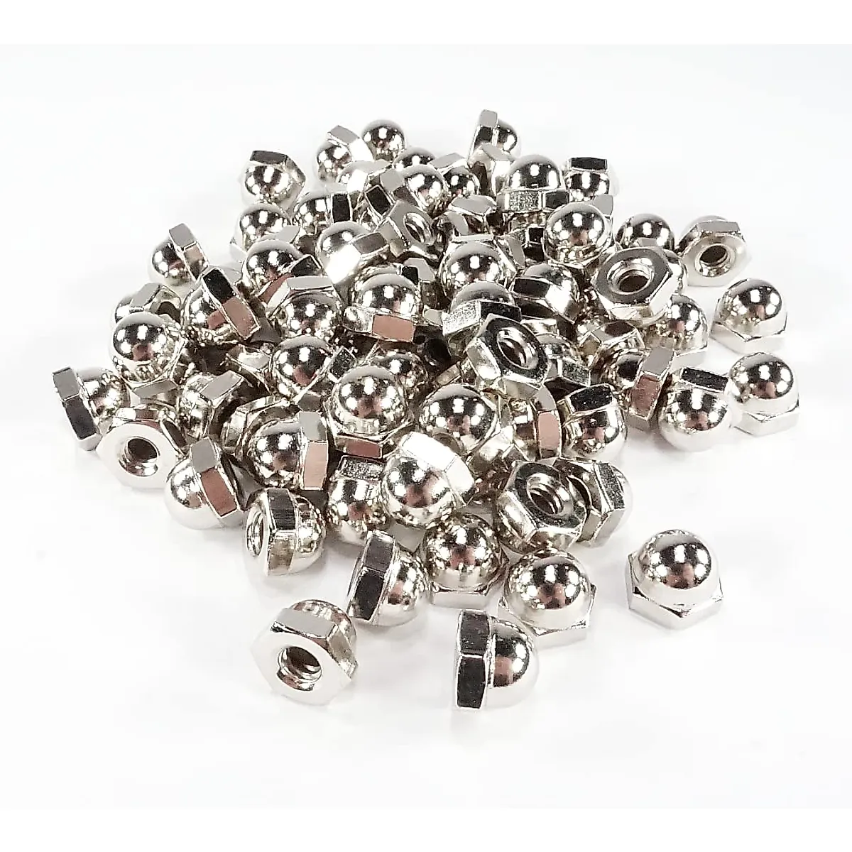 Fifty (50) 8-32 Nickel Plated Acorn Hex Cap Nuts (BCP239)