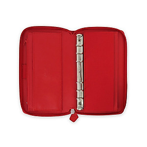 Filofax 17-022534 Saffiano Personal Organizer, Compact Zip, Red