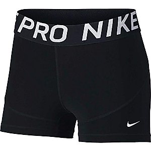 Nike Women's Pro 3" Training Shorts (X-Small, Black White)