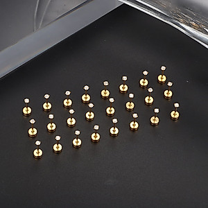 FASACCO 12 Pairs 14K Flat Back Earrings 20G Cartilage Earring Stud Tiny 2MM Flat Back Stud Earrings