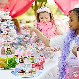 Cupcake Stand,2 Pack of 3-Tier Flower Dessert Plates Mini Cakes Fruit Candy Display Tower Cookie Tray Rack Candy Buffet Holder Cake Stand Cardboard Cupcake Stand Tiered Serving Stand (Style 1)