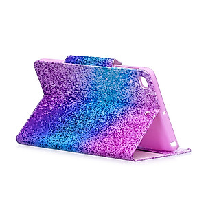 MonsDirect Case for iPad Mini 1 2 3 4 Mini 5, Leather Smart Kickstand Case Flip Wallet Protective Case Compatible with iPad Mini 1 2 3 4 Mini 5 2019, Rainbow Sand