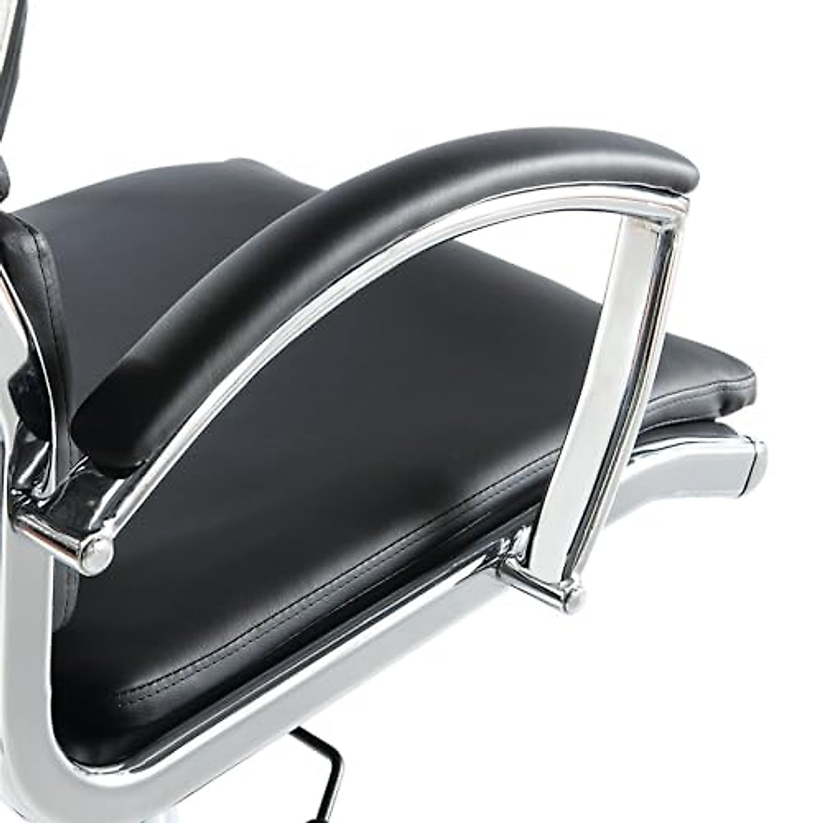 Alera ALENR4119 Neratoli Series High-Back Slim Leather Chair - Black/Chrome