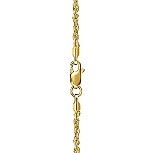 PORI JEWELERS 18K Yellow Gold 1.5MM, 1.8MM, 2MM, 2.5MM, 3MM, 4MM, or 5MM Diamond Cut Rope Chain Necklace Unisex Sizes 16"-30" (1.5MM, 20)