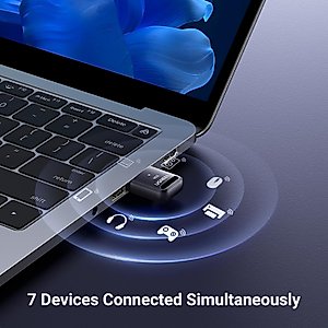 UGREEN Bluetooth Adapter, USB Bluetooth 5.3 Adapter for PC, Wireless Bluetooth Dongle, Plug and Play for Windows 11/10/8.1 Headphone Mouse Keyboard Printer Speaker Xbox PS5 Game Controllers