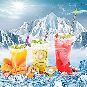 8 PCS Reusable Straw Tips, Silicone Straw Tips, Multi-Color Food Grade Straws Nozzles Tips Covers Fit for 1/3 Inch Wide(9MM Outer Diameter) Stainless Steel Telescopic Straws