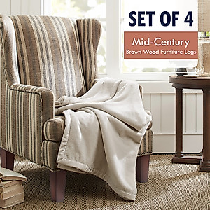 Ornavo Home Set of 4 Square Mid-Century Modern Brown 6 Inch Wood Furniture Legs Replacement for Sofa, Couch, Armchair, Recliner, Coffee Table & Dresser