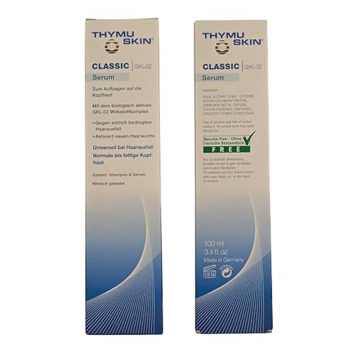 THYMUSKIN Classic - Hair Care Peptides Shampoo & Serum for Hair Growth Due to Hair Loss – for Scalp and Damaged Hair 2-Step System (Classic Serum 100 ml)