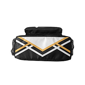 XIUCOO Cheerleaders Yellow Black Backpack Personalized Name Waterproof Travel Bag for Boys Girls Gift