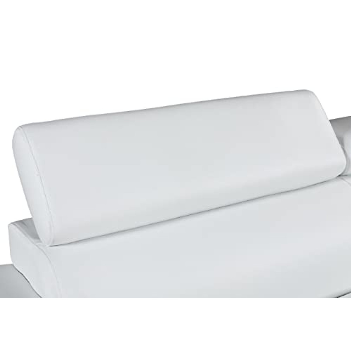 Blackjack Furniture 4571 Veal Collection 2 Piece Genuine Leather Sofa Set for Living Room, Modern Couch and Loveseat with Lumbar Support and Large Adjustable Headrests, 2+3 Seater, White