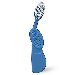 RADIUS Toothbrush Flex Brush BPA Free & ADA Accepted Designed to Improve Gum Health & Reduce Gum Issues - Right Hand - Blue White - Pack of 1
