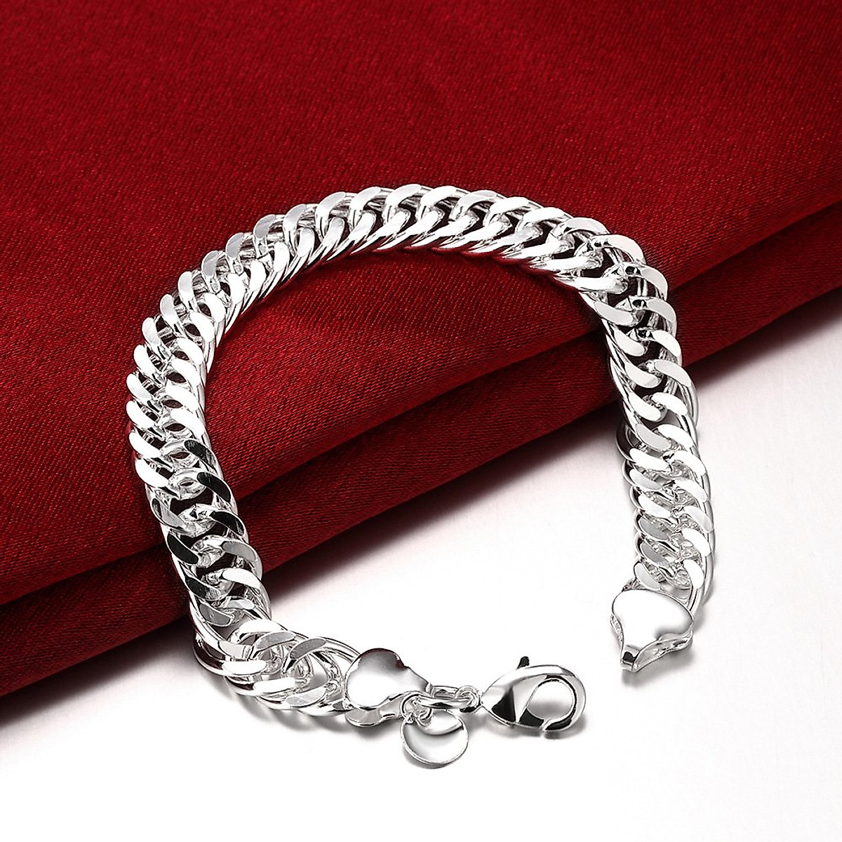 NABTYJC Sterling Silver Link Chain bracelet for Men Teens Women, DIY Jewelry, Curban Chain Bracelet, 8" Specail Design Snake Animal Shape