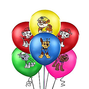 LOVSONG 14 PCS - Latex Dog Balloons Foil Dog Balloons Paw Balloons CHASE Dog Balloons MARSHALL Dog Balloons