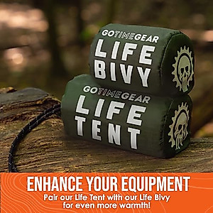 Go Time Gear Life Tent Emergency Survival Shelter – 2 Person Emergency Tent – Use As Camping Tent, Survival Tent, Emergency Shelter, Tube Tent, Survival Tarp - includes Survival Whistle & Paracord